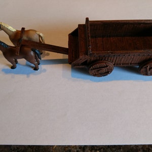 Horse & Wagon Cart Set 28mm Scale Fantasy Scatter Terrain Model for RPG ...
