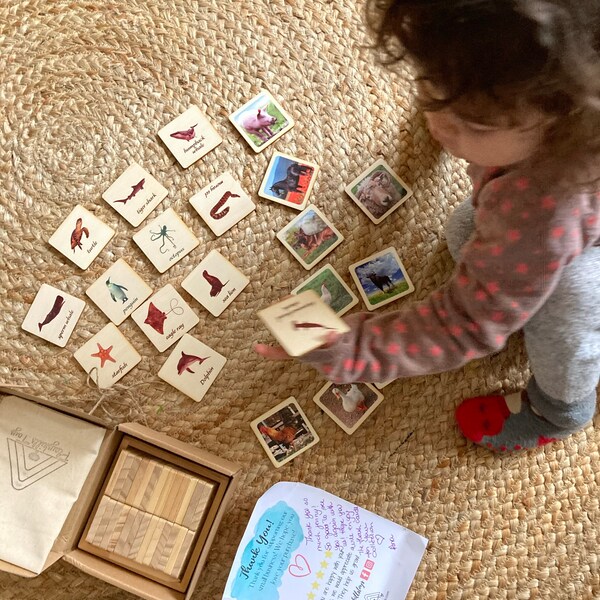 Montessori and Waldorf Learning Sea Life Animals Sustainable Match Toys ...