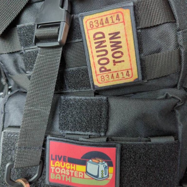 Live Laugh Toaster Bath Funny Morale Patch - 2x3 Hook and Loop - Etsy