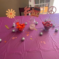 Two Groovy Party Centerpiece, Two Groovy Birthday Decor, Woodstock ...