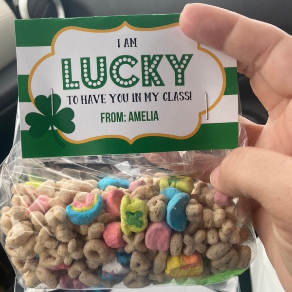 St. Patrick's Day Lucky Charm Treat Bag Topper - Cereal Treat Bag - St ...