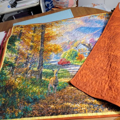 35 Digital Fabric Panel David Textiles Thomas Kinkade - Etsy