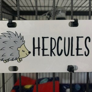 Personalized Hedgehog Name Plate / Hedgehog Sign / Cage | Etsy