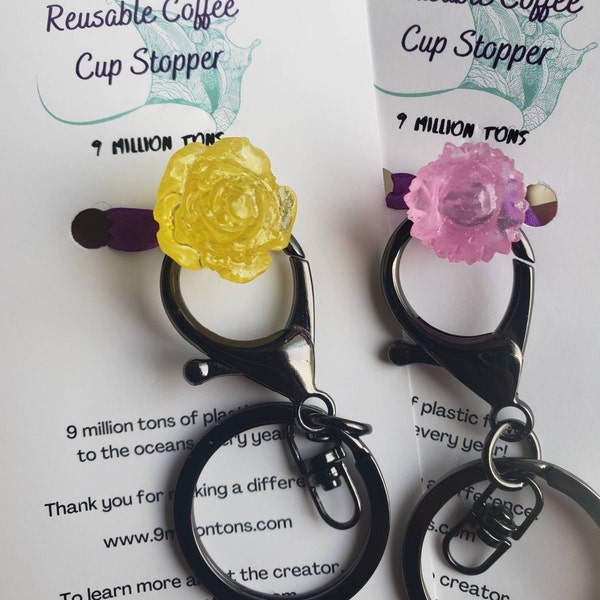 Bumble Bee Reusable HOT Coffee Cup Stopper Keychain - Etsy