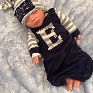 Newborn Baby Boy Clothes Personalized Bodysuit Boy Personalized Hat ...