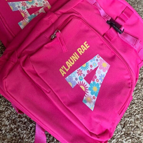 Personalized Pink Pretty Pattern Backpack - Back to School - Kids ...