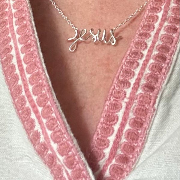 Jesus Necklace Gold, Silver Jesus Necklace, Wire Name Necklace ...