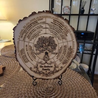 Family Tree Art Engraved on Natural Wood, %100 Customizable ...