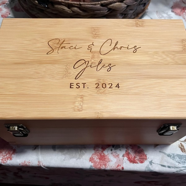 Personalized Wooden Gift Box, Engraved Name Box, Wooden Keepsake Box ...