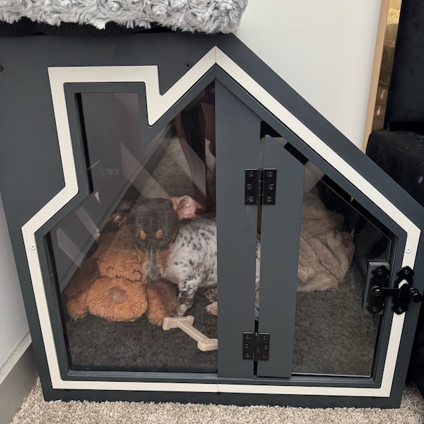 WOWY Walnut Modern, Dog House, Dog Crate, Dog Kennel, Wood Dog House ...