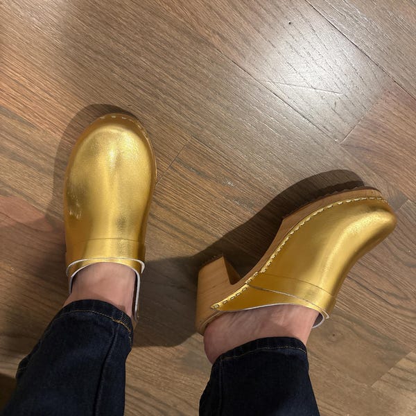 High Heel Metallic Women Clogs - Etsy