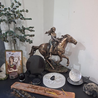 Triple Moon Goddess Maiden Mother and Crone Cold Cast Resin Bronze ...