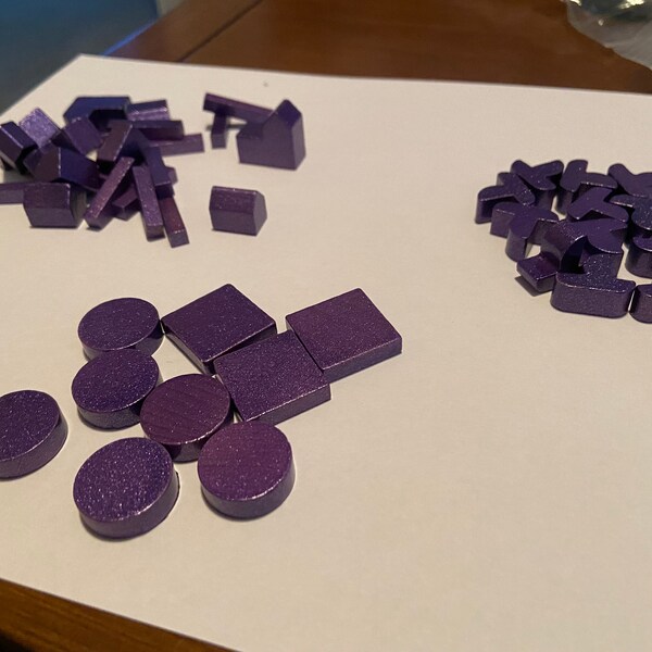 Catan Custom Colored Replacement Game Pieces Real Wood Painted in Berry ...