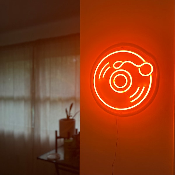 Vinyl Record Neon Sign,vinyl Record Led Sign,vinyl Record Wall Decor ...