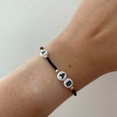 Personalised Beaded Initial Bracelet - Etsy