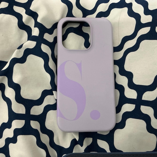 Personalised Large Initial Phone Case for iPhone 16 15 14 13 12 11 Pro ...