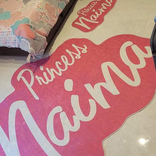 Princess Rug,custom Rug,pink Rug,girl Room Rug,personalize Decoupe Rug ...