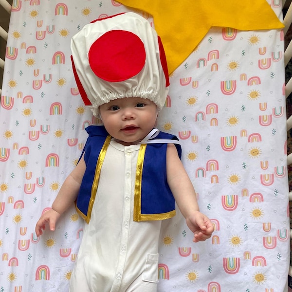 Toad Costume: Handmade Vest, Pants & Mushroom Cap - Super Mario ...