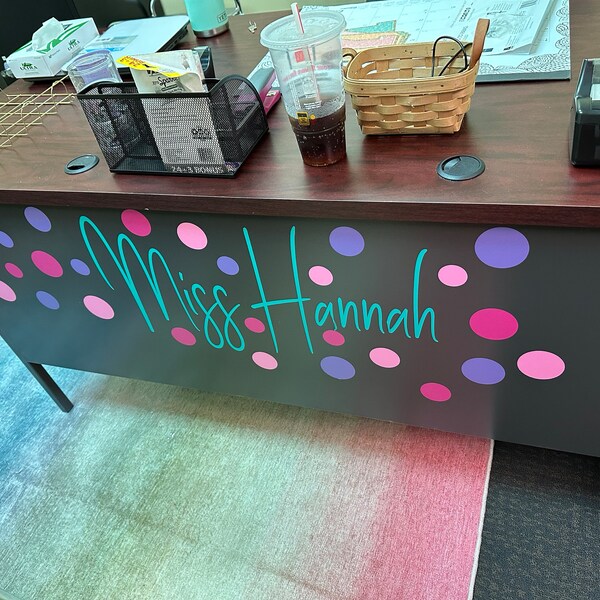 Teacher Name, Teacher Desk Decal, Classroom Decor, Vinyl Wall Decal ...