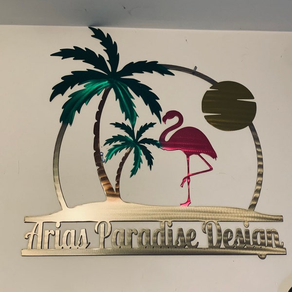 Personalized Beach Chair Scene Metal Sign - Customizable Weatherproof ...