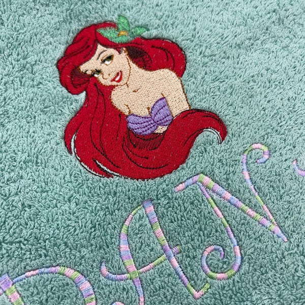 Ariel the Little Mermaid Embroidery Design, Ariel Embroidery Design ...