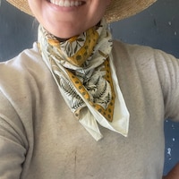 Green Woodland Bandana Cotton Bandana Screen Printed Natural Bandana - Etsy