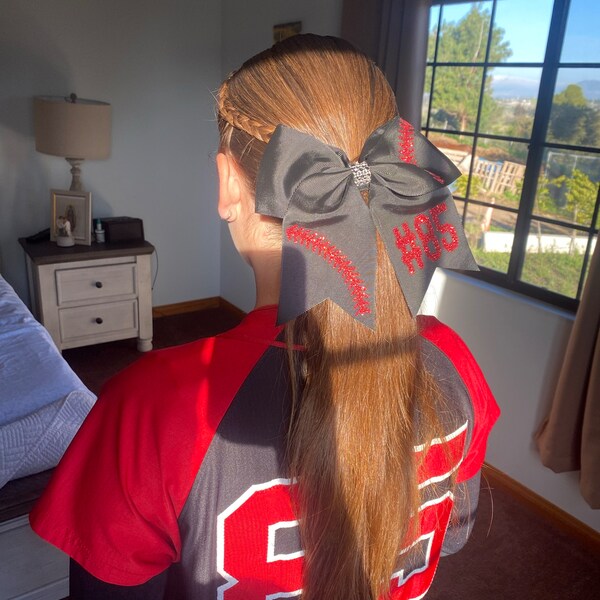 Softball Bow With Number | Softball Bows | Custom Softball Bows ...