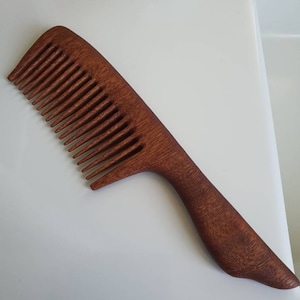 Wide Tooth Curly Hair Cherry Wood Comb Wood Comb Handmade - Etsy
