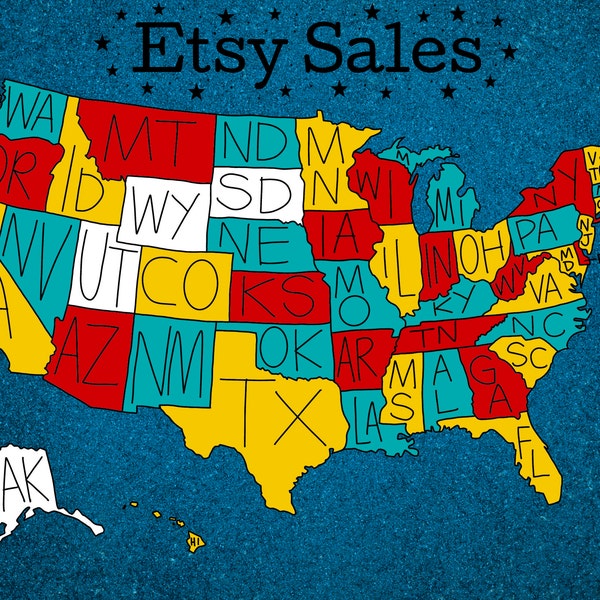 3 Etsy Sales Maps With Bonus Procreate Color Palette! 2 Procreate US ...