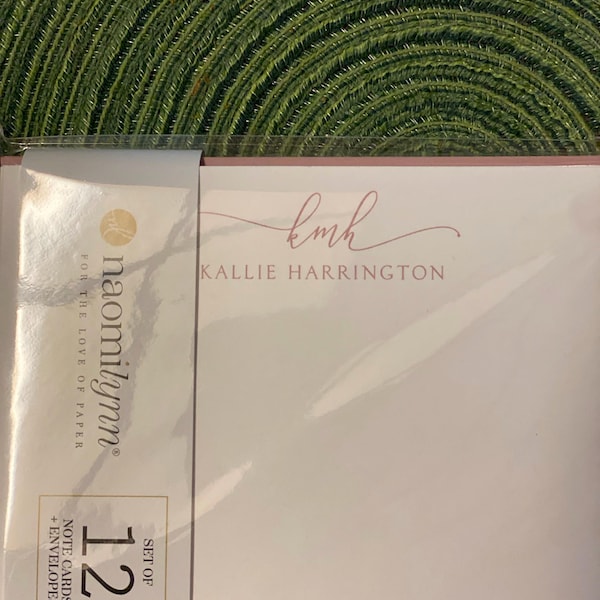 Personalized Note Card Set - EXQUISITE SCRIPT MONOGRAM - Women's ...