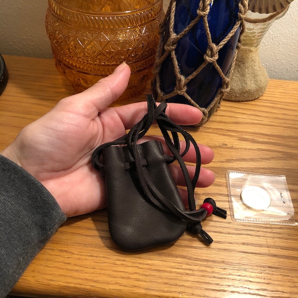 Small Leather Pouch , Leather Drawstring Pouch , Soft Leather Crystal ...