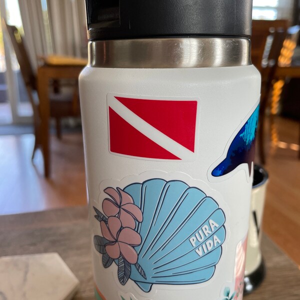 Mini Scuba Diving Sticker Diver Down Flag Vinyl Die Cut Printed Decal ...