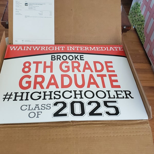 8th Grade Graduation Yard Sign Wire Stake Incl., Senior 2024, DIY File ...