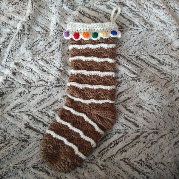 The Gingerbread Stocking Crochet Pattern | Christmas Stocking Crochet ...