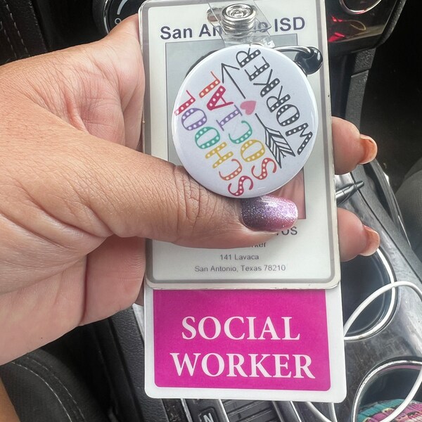 SOCIAL WORKER Badge Buddy - Free Shipping! - Name Tag Badge Backer for ...