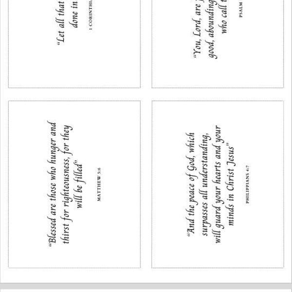 50 Bible Verse Cards | Printable Scripture Quotes | Minimalist Memory ...
