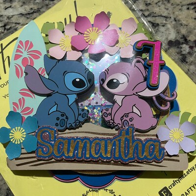 Stich Party Theme, Cake Topper, Personalized Cake Topper, Cake Decor ...