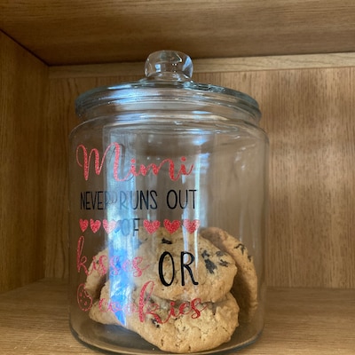 Grandma Never Runs Out of Kisses or Cookies Cookie Jar Personalized ...
