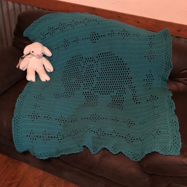 Filet Elephant Blanket Crochet Pattern - the Lavender Chair - *PDF FILE ...