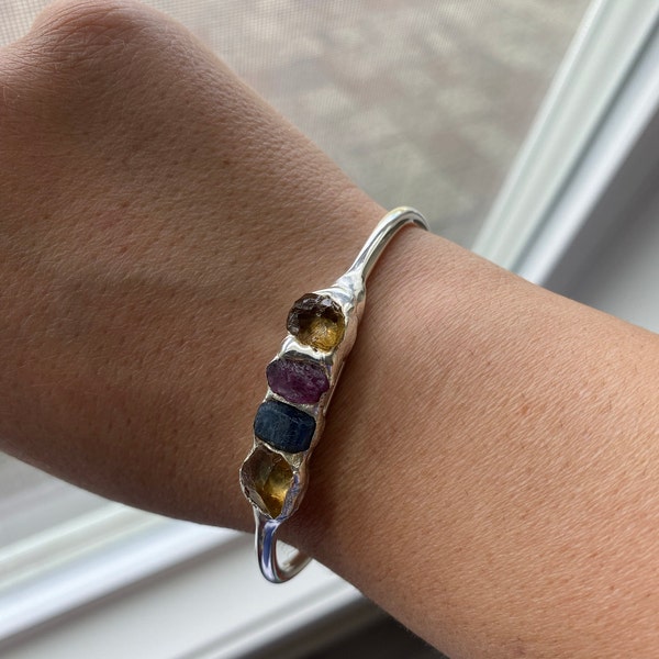 Personalized Bracelet, Gemstone Bracelet, Birthstone Bracelet, Raw ...