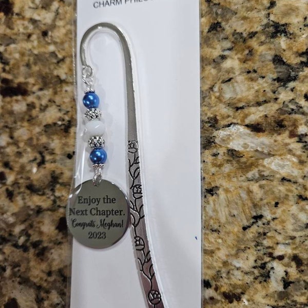 Custom Graduation Bookmark: Metal Charm Bookmark - Unique Beaded ...