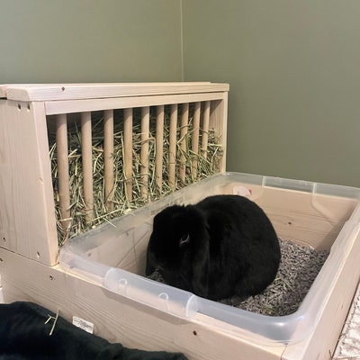 Rabbit Hay Feeder 3 in 1 Hay & Food Bowls With Litter Tray - Etsy