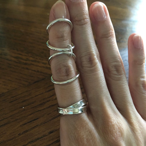 Adjustable Sterling Silver Swan Neck Splint Ring: Hyperextension ...
