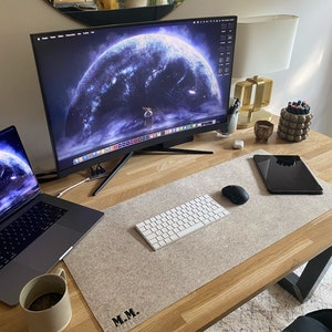 Felt Desk Pad Custom Felt Desk Mat Office Desk Accessories - Etsy