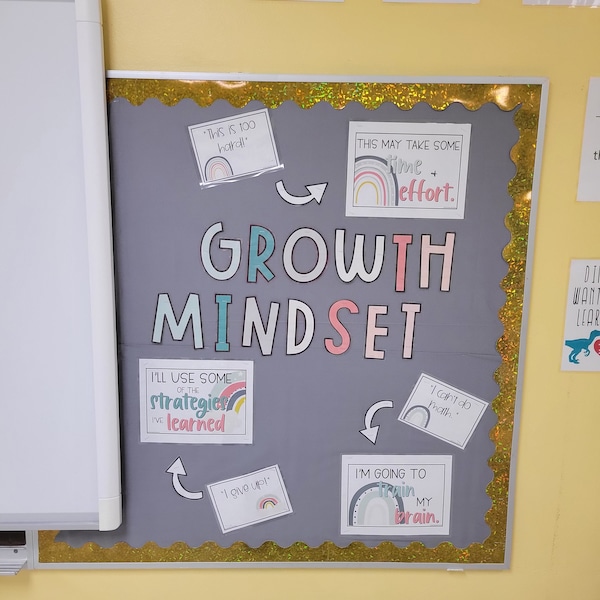 MODERN RAINBOW Growth Mindset Display | Calm Colors Classroom Decor - Etsy