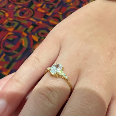 Dainty Diamond Engagement Ring Wedding Ring Couple Rings Delicate Ring ...