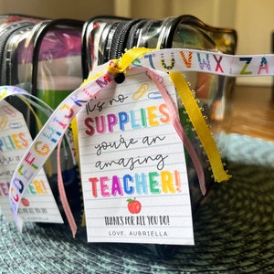 School Supplies Teacher Gift Tag Template, Printable It's No Supplies ...