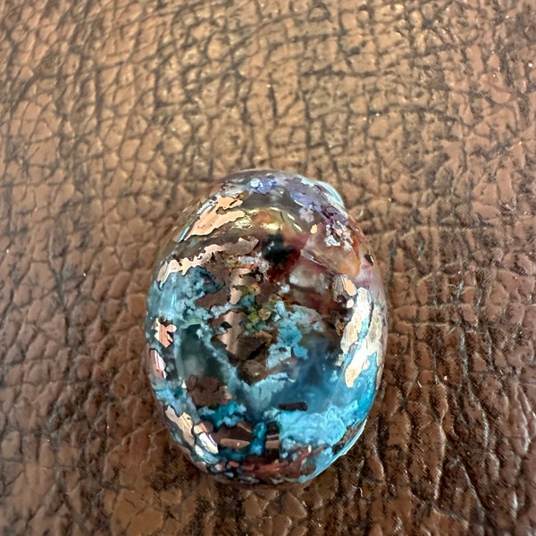 Native Copper Cab | Indonesia Native Copper Agate in Chalcedony ...
