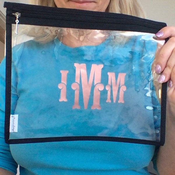 Set of 2 Monogram Clear Bags, Organizational Clear Bag Set With ...