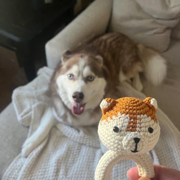 Crochet Rattle, Cute Bunny Rattle, Baby Shower Gift, Christening Gift ...